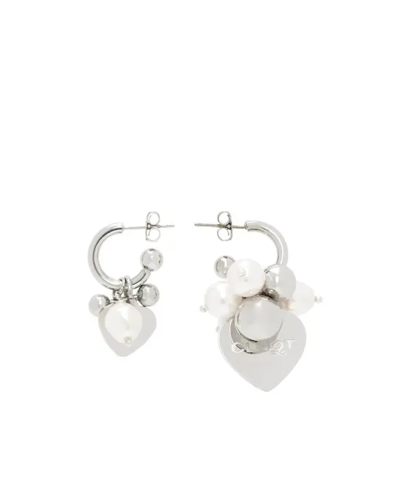 JUSTINE CLENQUET Abbey Charm Hoop Earrings - Silver