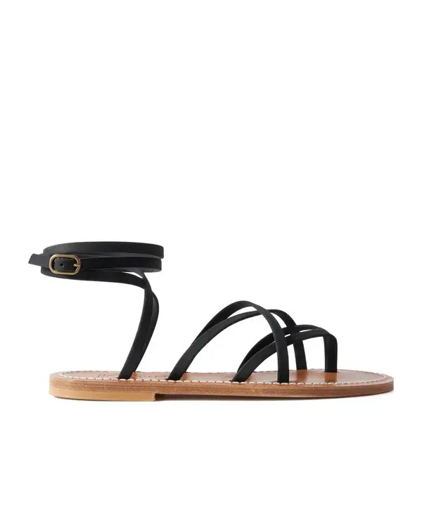 K.JACQUES Zenobie Leather Sandals - Black