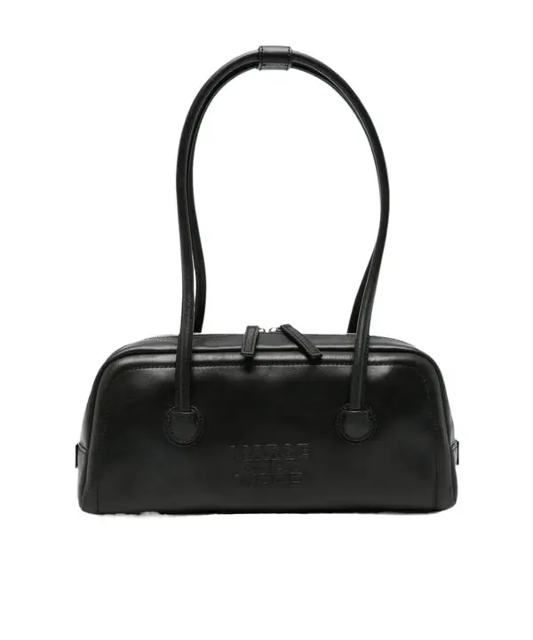 MARGESHERWOOD Soft Boston Logo-debossed Leather Shoulder Bag - Black