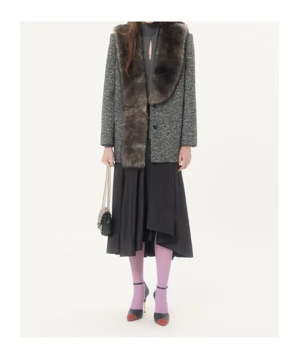 Valentino Garavani Long-sleeved Fine Knit Sweater With Decorative Bow - Grey