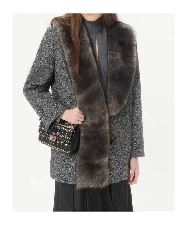 Valentino Garavani Long-sleeved Fine Knit Sweater With Decorative Bow - Grey