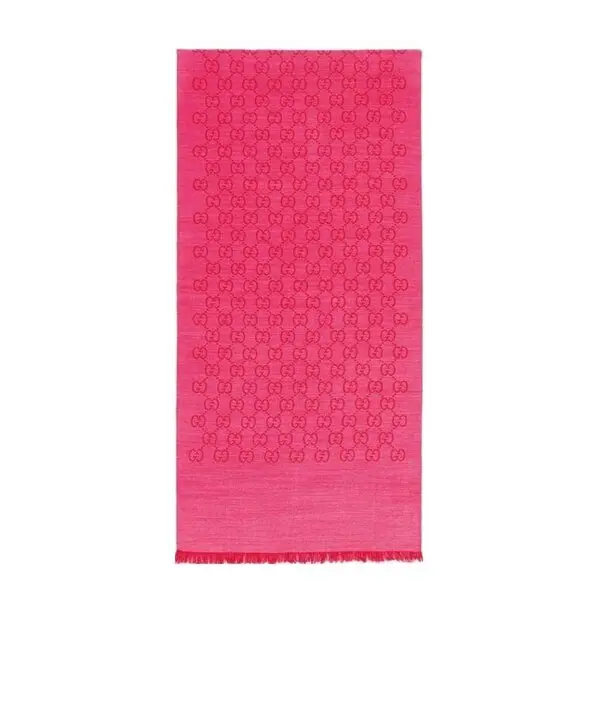 Gucci Logo Wool Scarf - Red