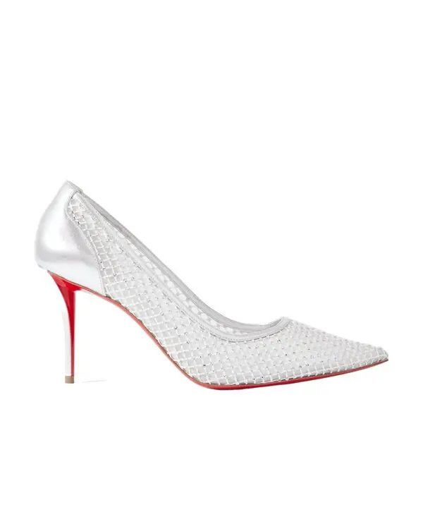 CHRISTIAN LOUBOUTIN Apostropha 80 Crystal-embellished Mesh Pumps