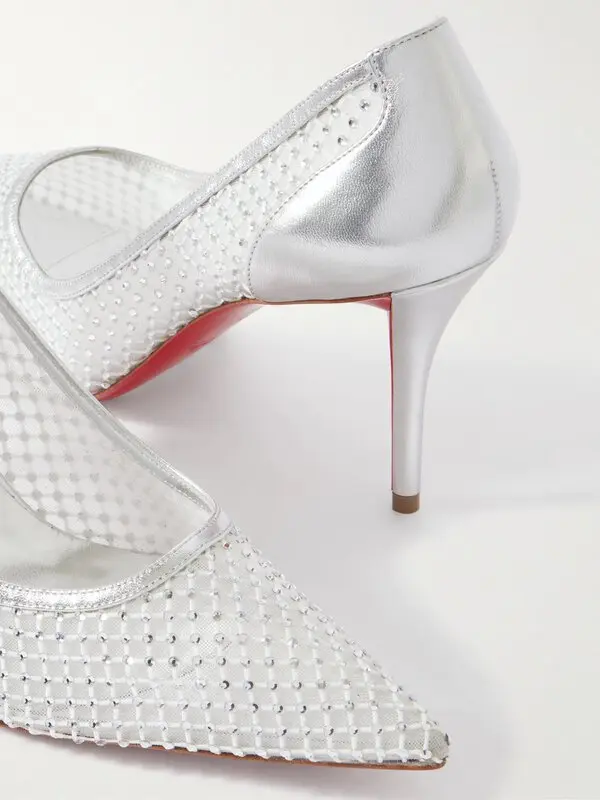 CHRISTIAN LOUBOUTIN Apostropha 80 Crystal-embellished Mesh Pumps