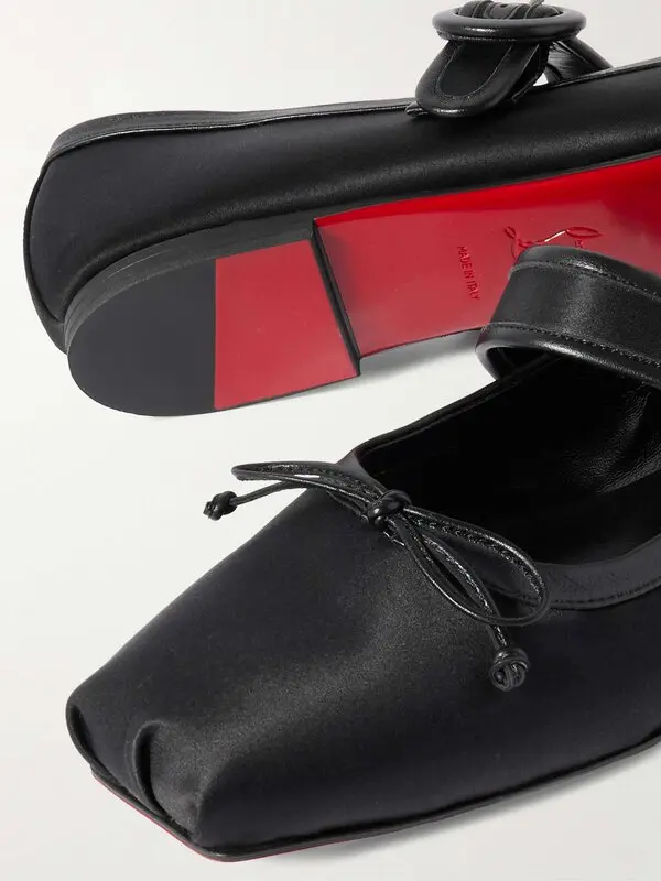 CHRISTIAN LOUBOUTIN Buckled Square Toe Ballet Flats