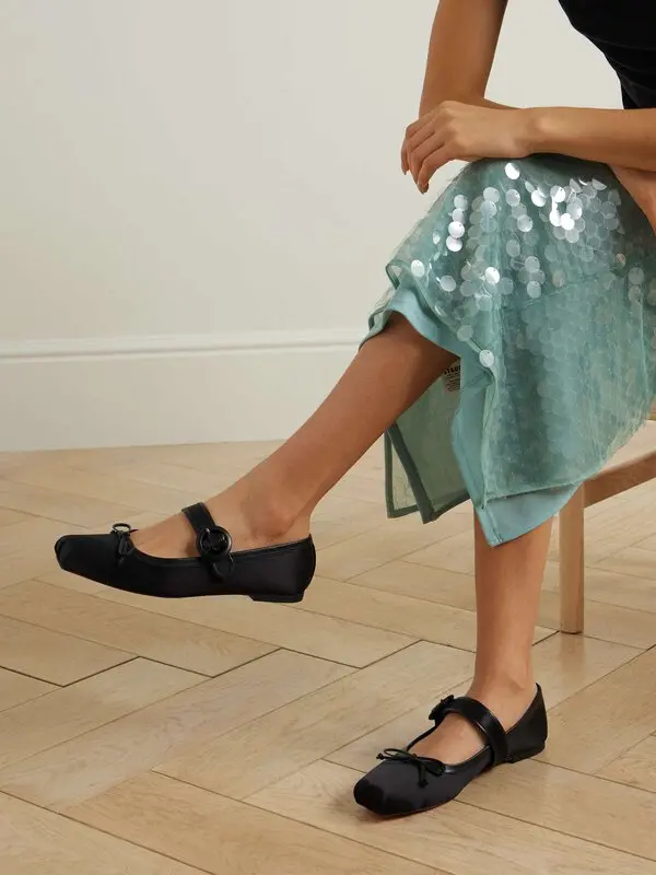 CHRISTIAN LOUBOUTIN Buckled Square Toe Ballet Flats