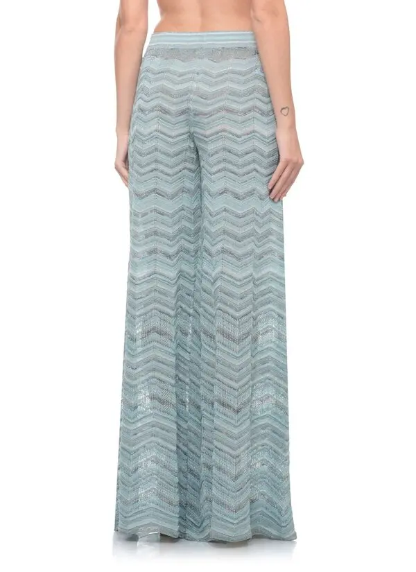 D.exterior Metallic Chevron Wide-leg Pants