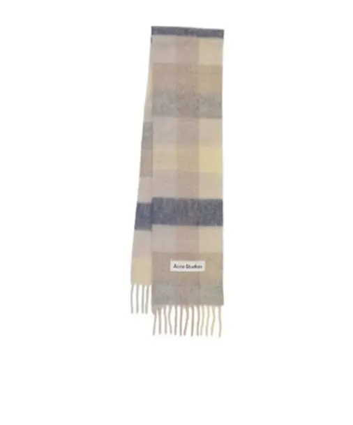 Acne Studios Plaid Tassel Scarf - Nude