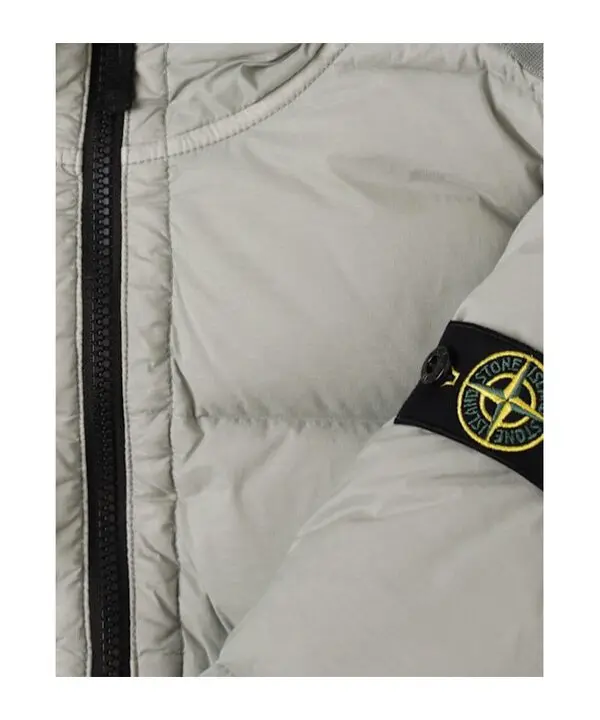 Stone Island Hooded Nylon Down Jacket - Gray