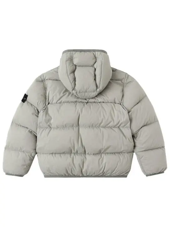 Stone Island Hooded Nylon Down Jacket - Gray