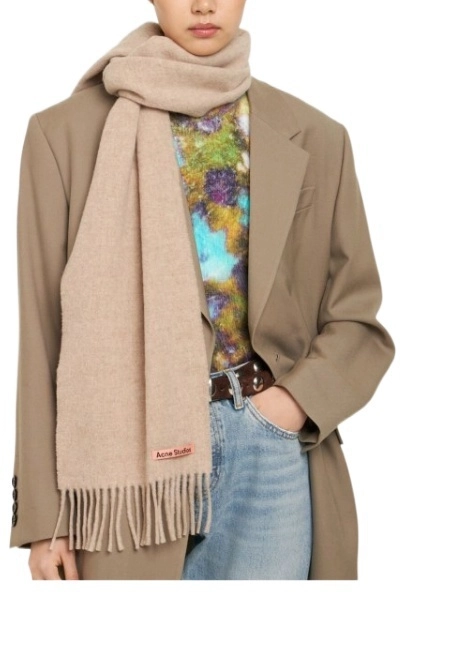 Acne Studios Rectangular Scarf With Fringes