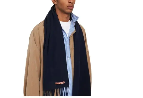 Acne Studios Rectangular Scarf With Fringe - Black