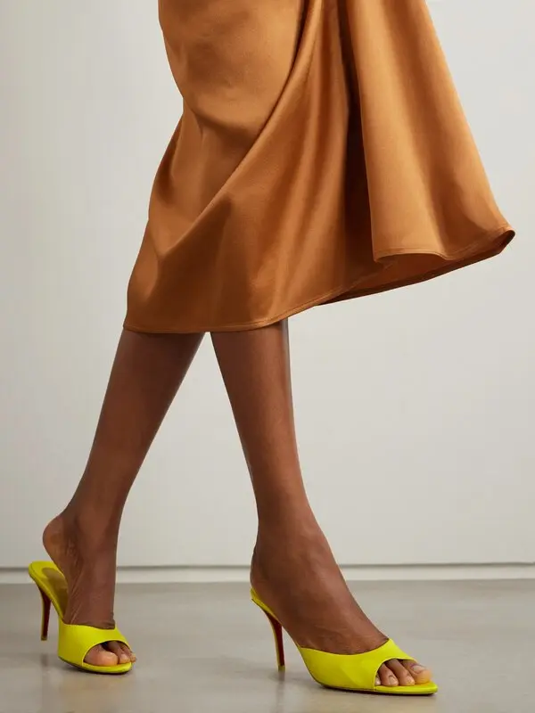 CHRISTIAN LOUBOUTIN Satin Mules - Yellow