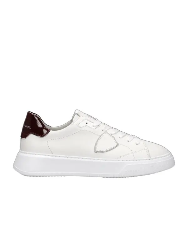 Philippe Model Sneakers Temple White Burgundy - White Wine Red