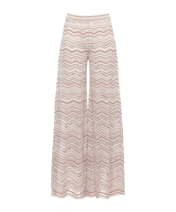 D.exterior Lurex Chevron Knitted Trousers