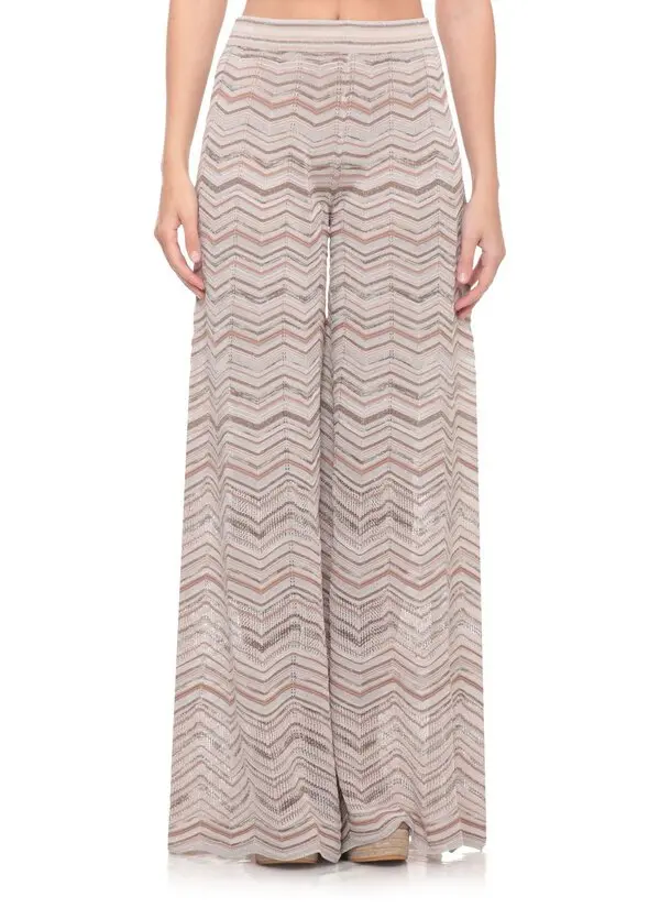 D.exterior Lurex Chevron Knitted Trousers