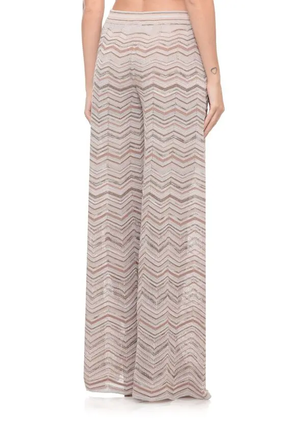 D.exterior Lurex Chevron Knitted Trousers