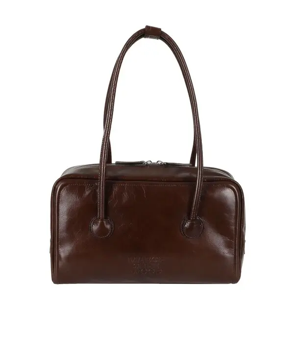 MARGESHERWOOD Soft Boston Crinkle-effect Logo-debossed Tote Bag - Mochacrinkle