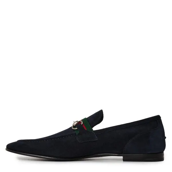 Gucci Navy Suede Loafers