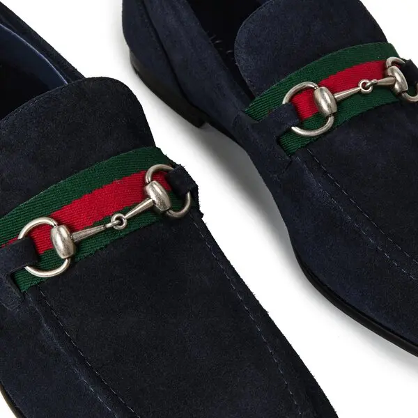 Gucci Navy Suede Loafers