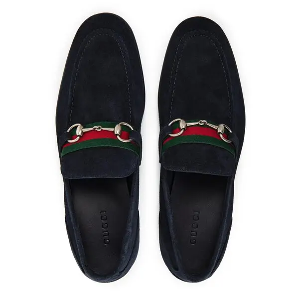 Gucci Navy Suede Loafers