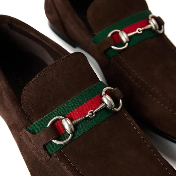 Gucci Suede Metalbit Loafers
