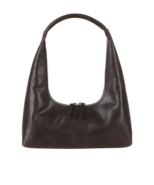 MARGESHERWOOD Zippered Shoulder Bag - Sepia Pull Up