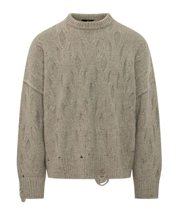 REPRESENT Distressed Cable Knitted Sweater