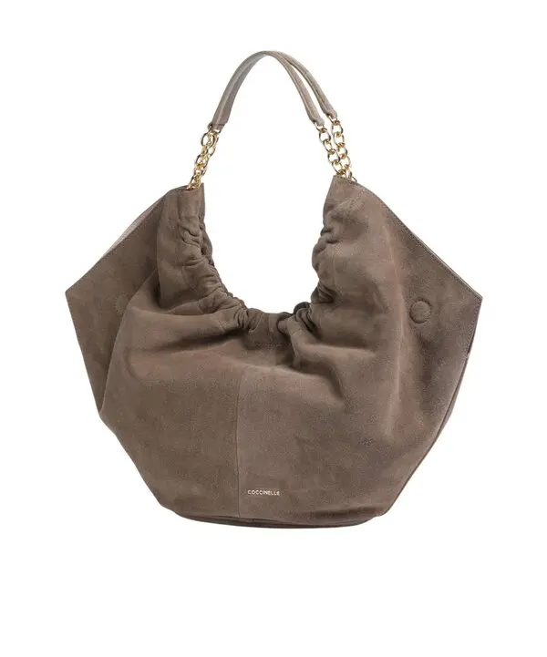 COCCINELLE Embossed-logo Suede Tote Bag