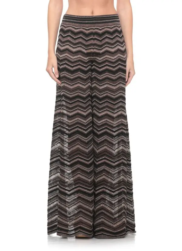 D.exterior Lurex Chevron Wide-leg Pants