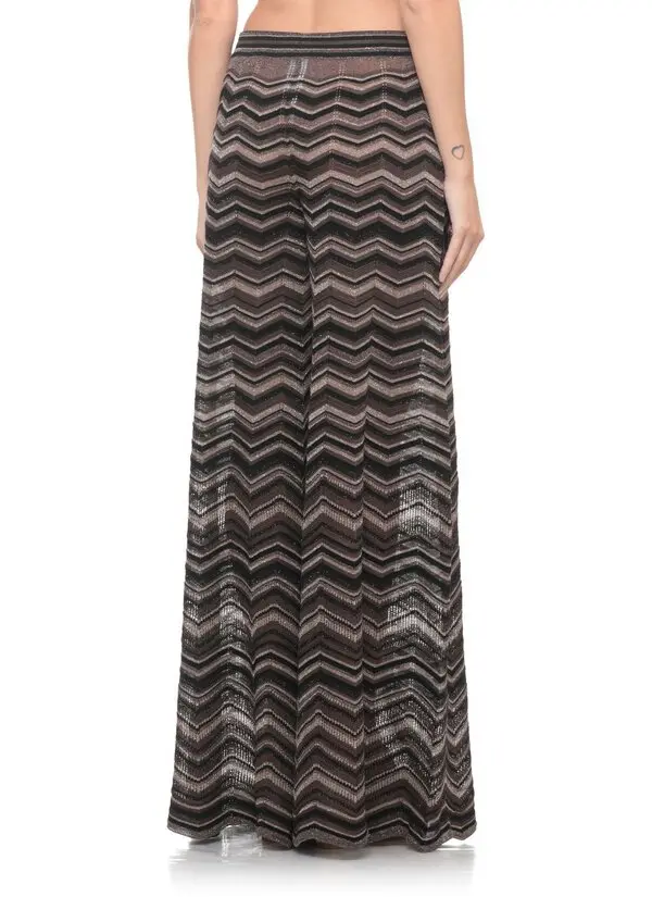 D.exterior Lurex Chevron Wide-leg Pants