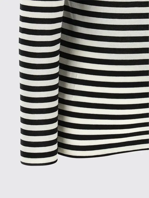 Junya Watanabe Cut-out Shoulder Striped T-shirt - Black/white