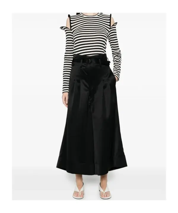 Junya Watanabe Cut-out Shoulder Striped T-shirt - Black/white