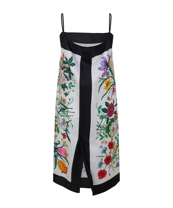Gucci Floral Butterfly Print Midi Dress - White