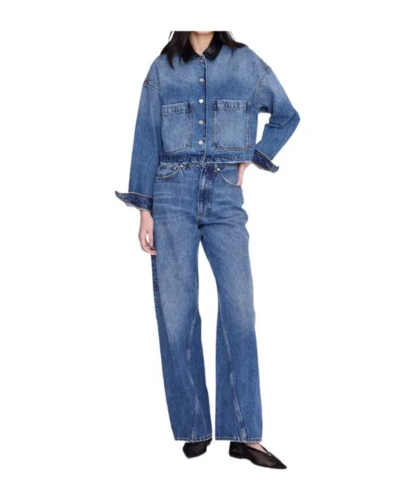 ANINE BING Cropped Denim Jacket