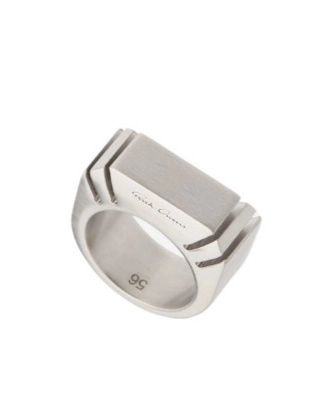 Rick Owens Cut Beveled Ring - Gray