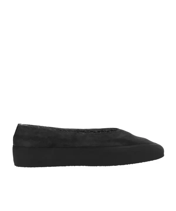 Le Monde Beryl Shearling Lined Flat Shoes - Black