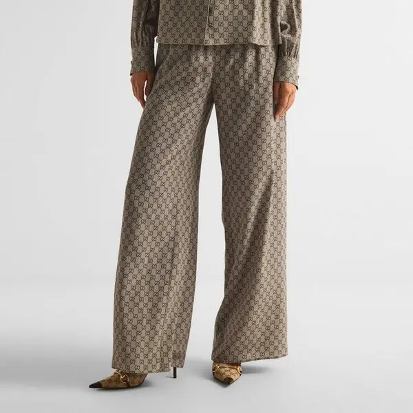 Gucci Monogram Print Trousers - No