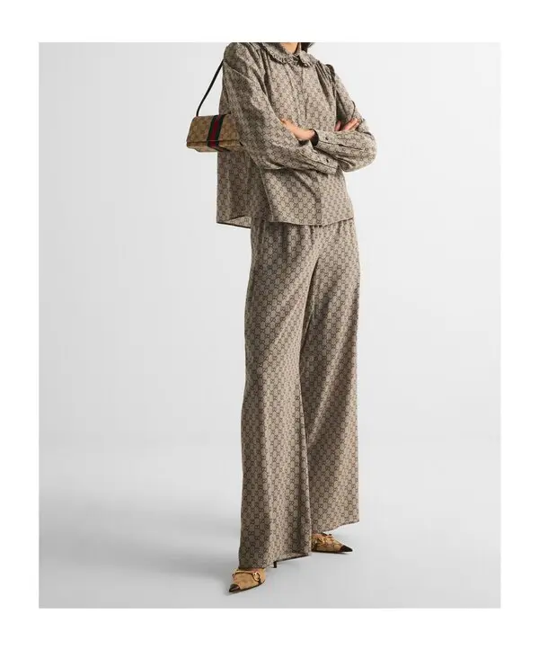 Gucci Monogram Print Trousers - No