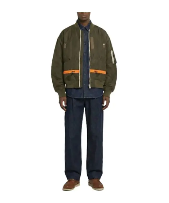 Sacai Bomber Jacket With Central Closure