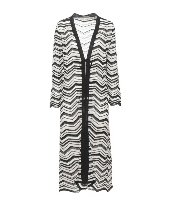D.exterior Long Chevron Knit Cardigan