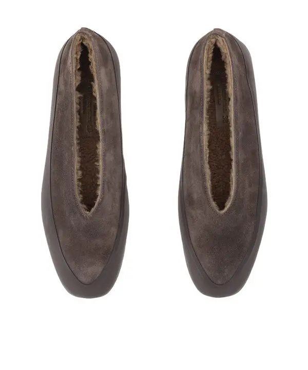 Le Monde Beryl Shearling Lined Flat Shoes - Brown