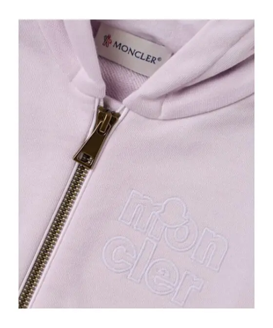 Moncler Embroidered Zip-up Cotton Hoodie