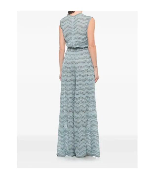 D.exterior Chevron Wide-leg Jumpsuit