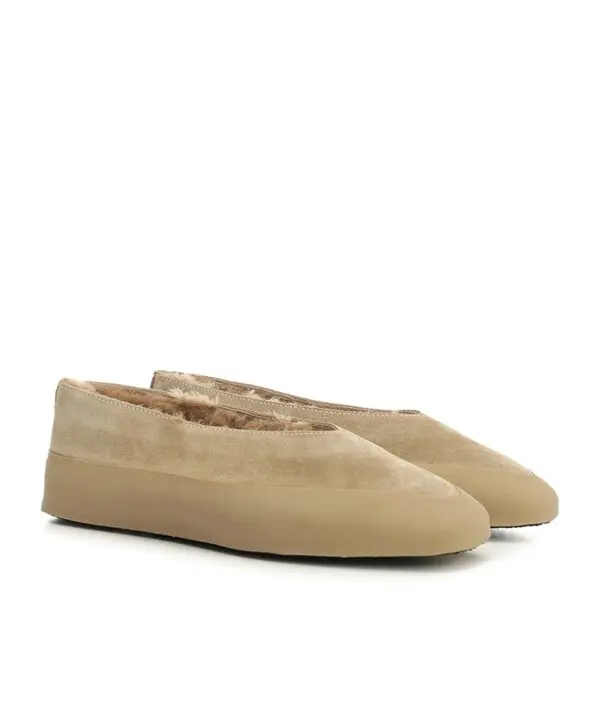 Le Monde Beryl Ski Shearling Ballet Flats - Beige