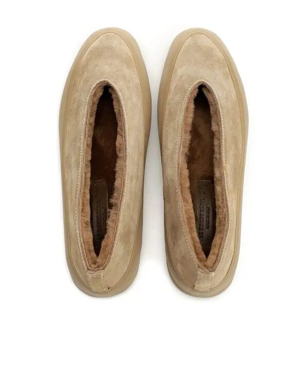 Le Monde Beryl Ski Shearling Ballet Flats - Beige