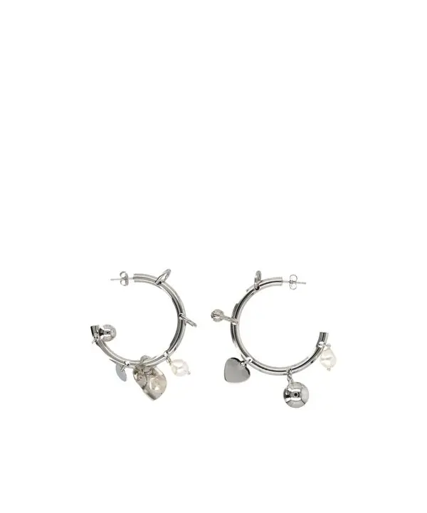 JUSTINE CLENQUET Britt Charm Hoop Earrings