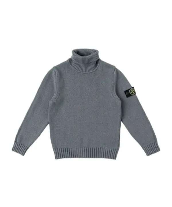 Stone Island Cotton Blend Knit Turtleneck Sweater