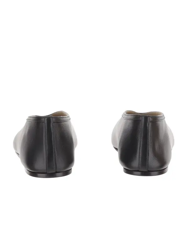 Le Monde Beryl Tapered Toe Leather Flat Shoes