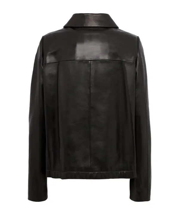 Khaite Leather Lapel Coat